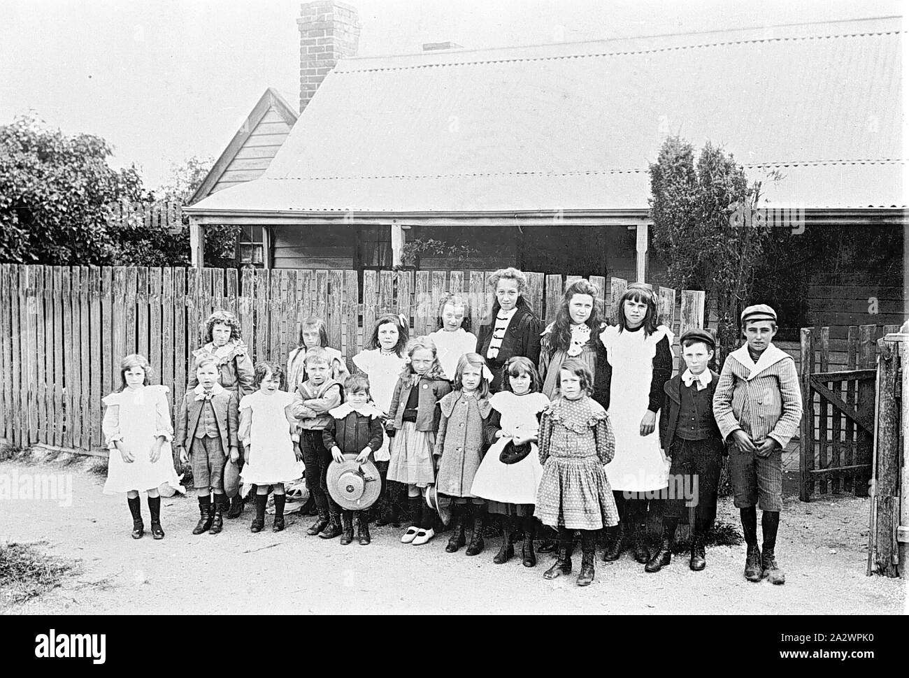 Negative - Pupils of Golden Point School, Victoria, late 19th century ...