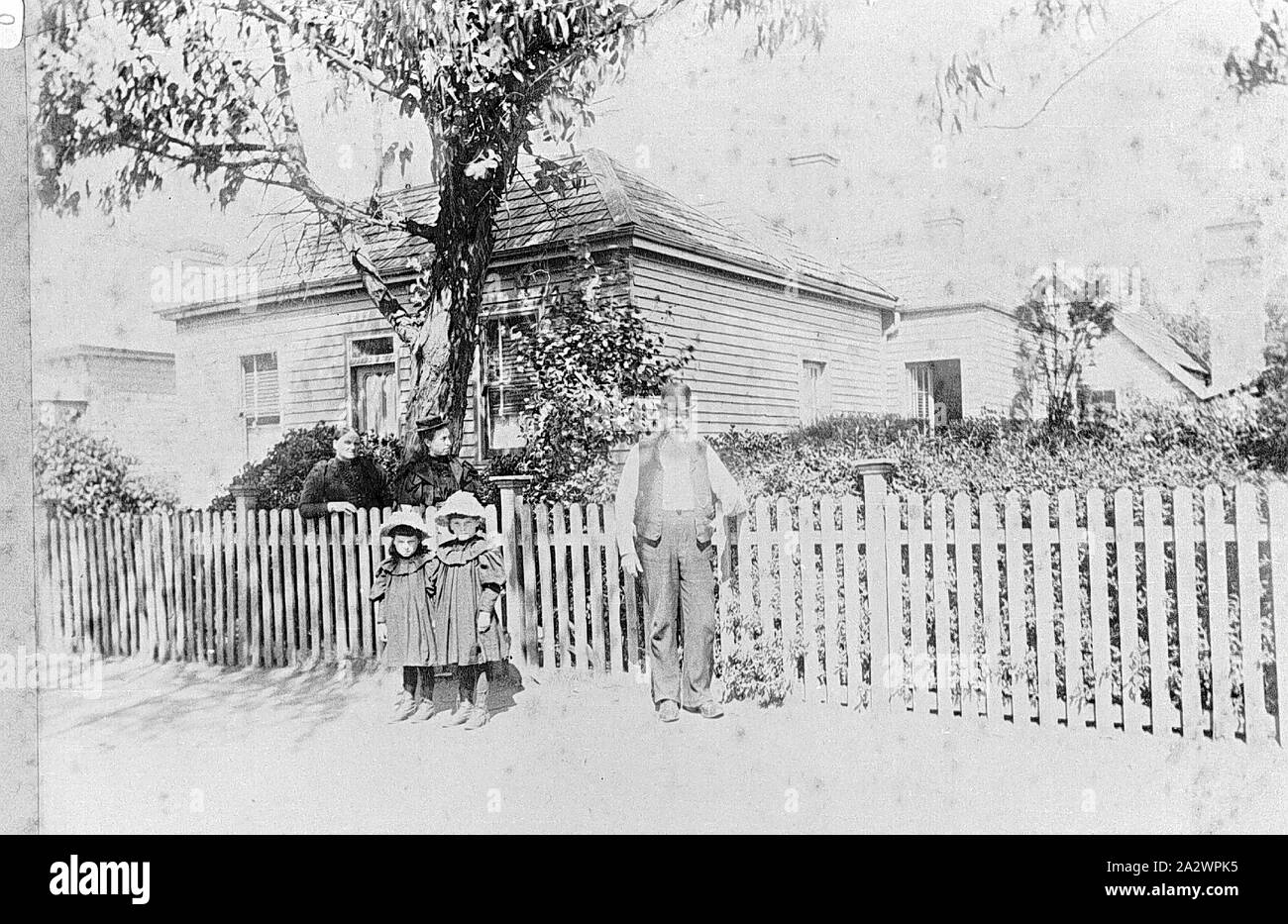 Negative - Ballarat East, Victoria, 1890, A family group in front of a ...