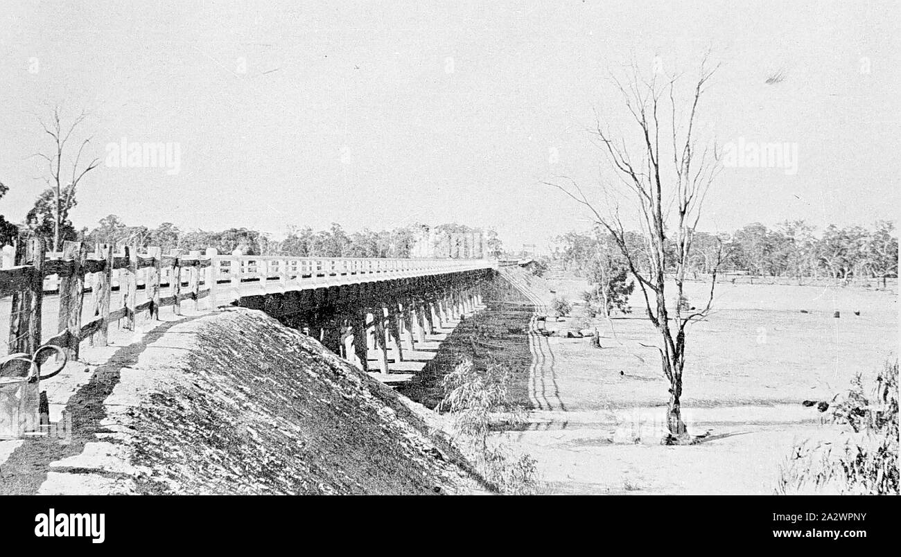 Negative - Robinvale, Victoria, circa 1920, A bridge on the Murray ...