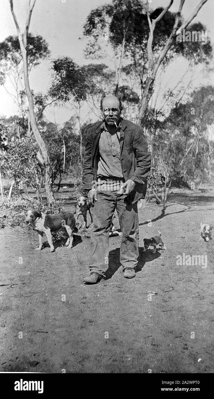 Negative - Manangatang, Victoria, circa 1930, A man walking towards the ...