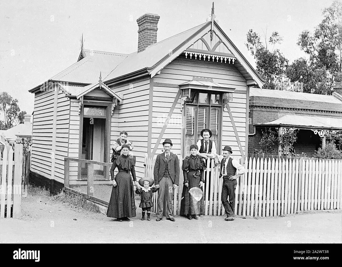 Negative - Family in Front of House, Bendigo, Victoria, circa 1890 ...