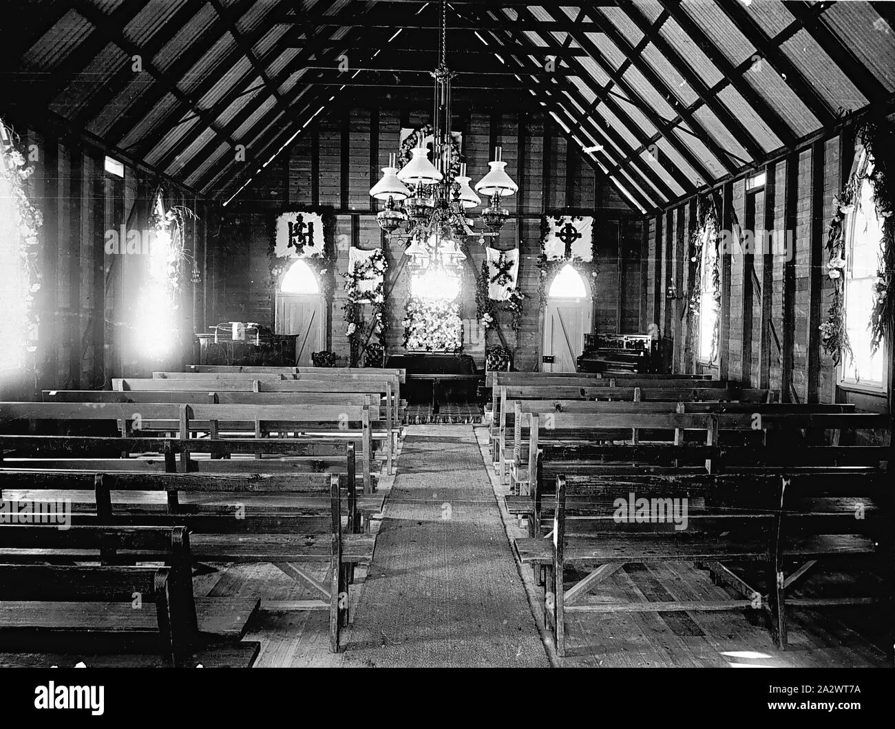 Negative - Spring Gully, Bendigo, Victoria, circa 1915, Interior of St ...