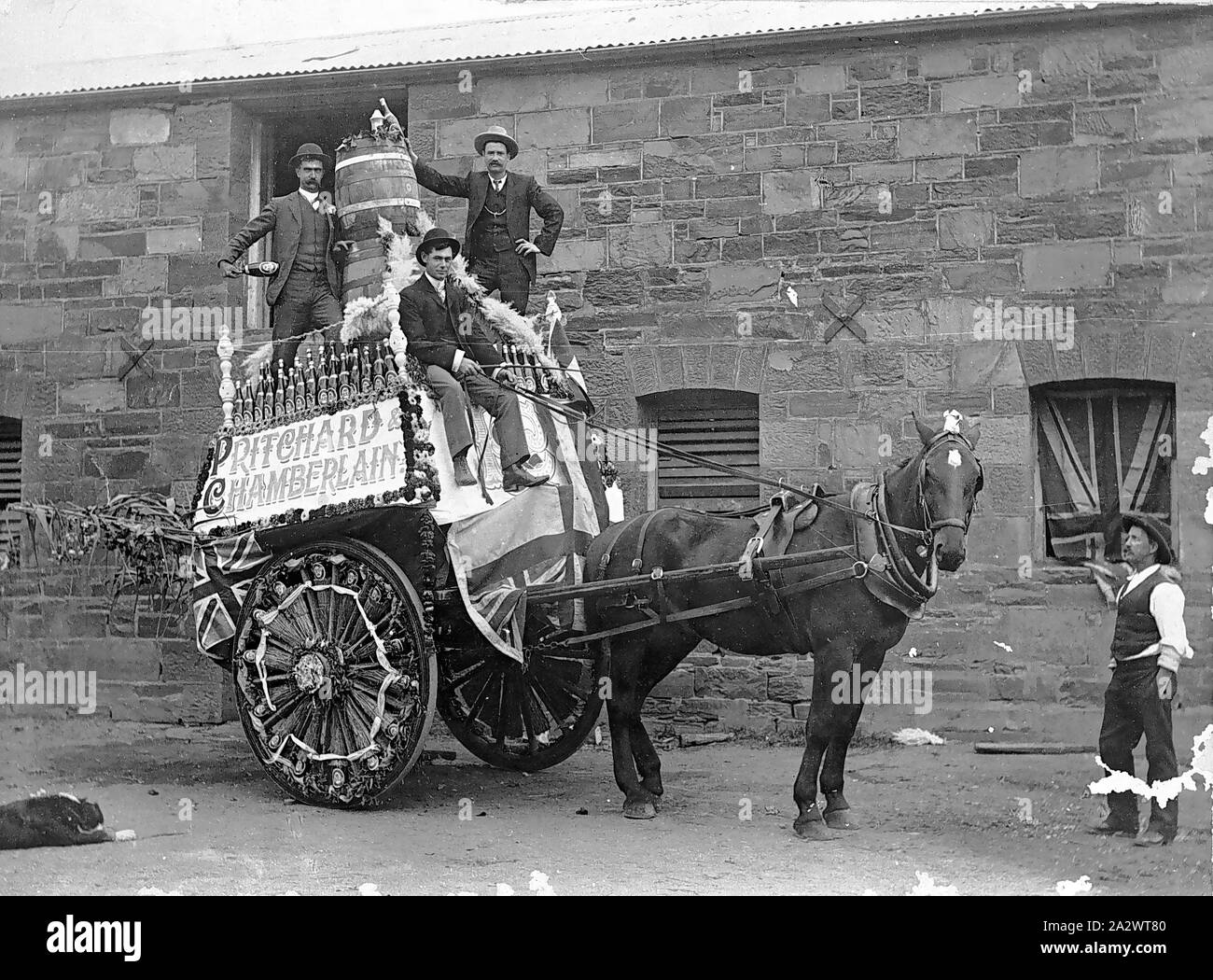 Negative - Bendigo, Victoria, circa 1895, A decorated carriage from the ...