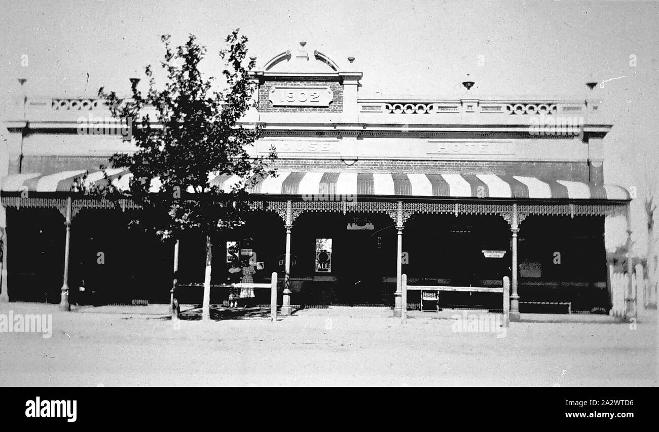 Negative - Howlong, Victoria, 1923, The Howlong Hotel. The date 1902 ...