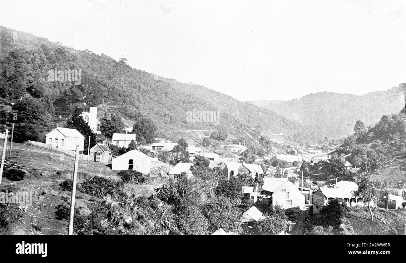 Negative - Woods Point, Victoria, 1917, Woods Point township from ...