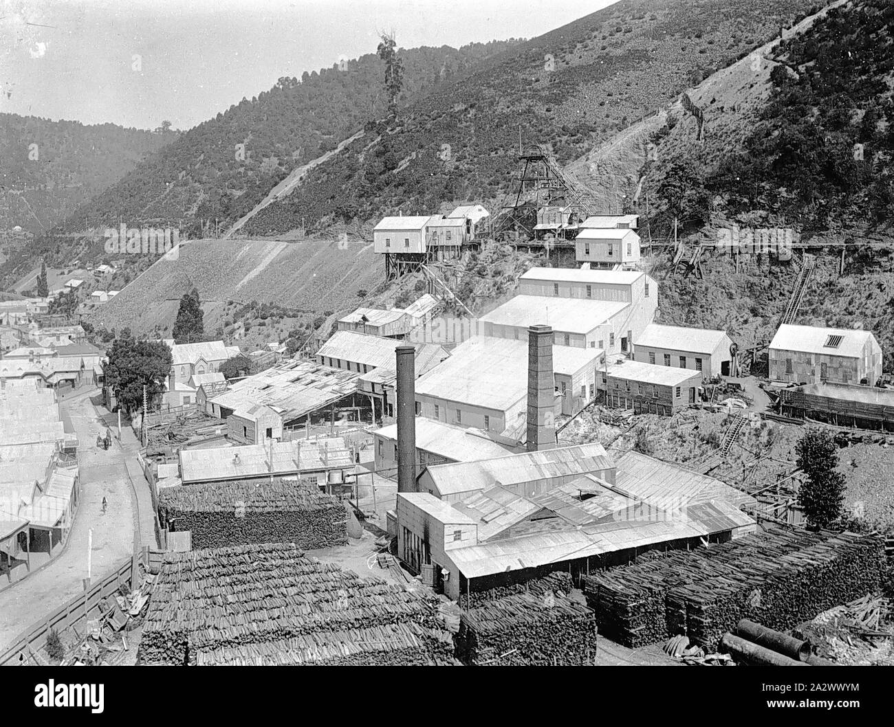 Negative - Walhalla, Victoria, circa 1905, Walhalla township Stock ...
