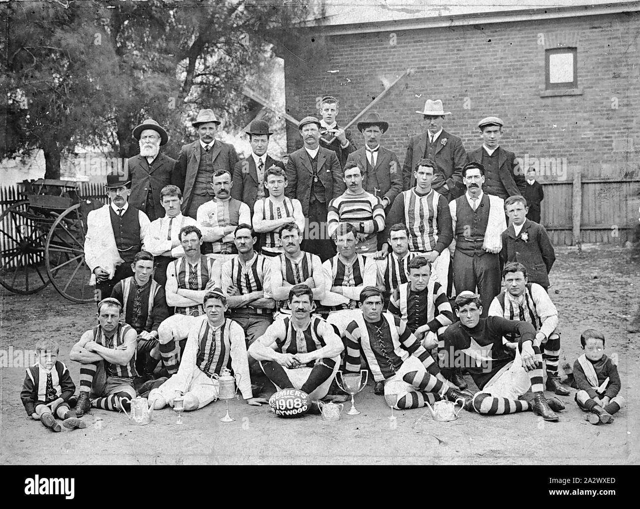 Negative - Raywood, Victoria, 1908, The Raywood Football Team, premiers ...