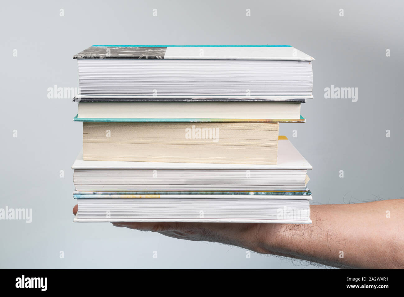 Stack old paper books on hi-res stock photography and images - Alamy