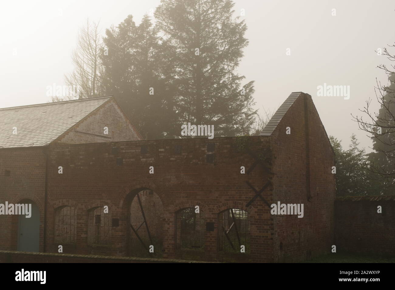 Countess Wear Paper Mills, Ruined Victorian Mill, on a Gloomy Winters ...