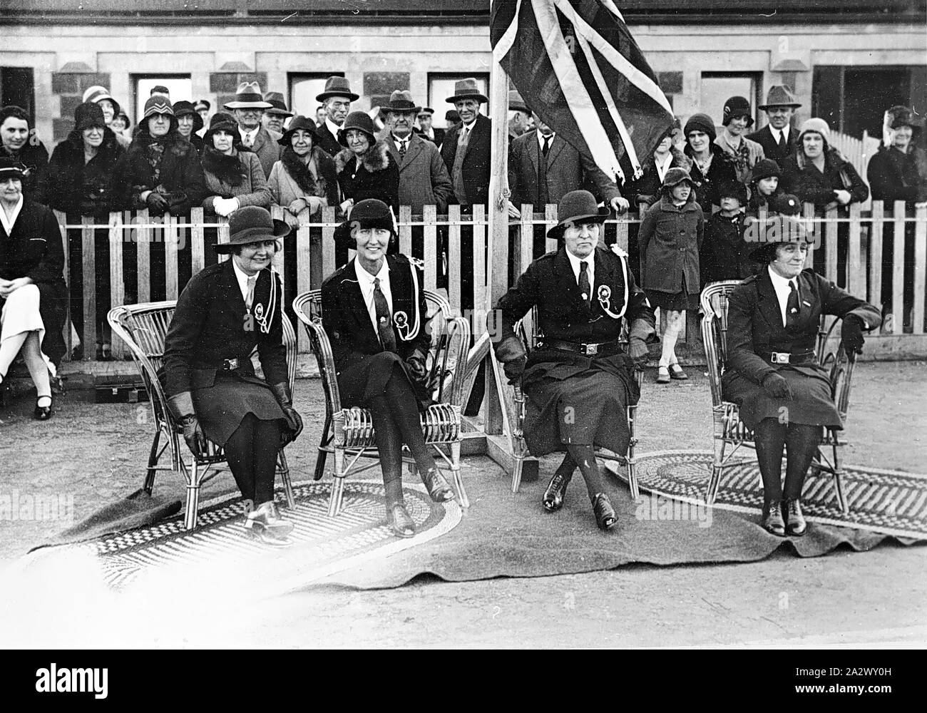 Negative - Geelong District, Victoria, 1930, The official party at a ...