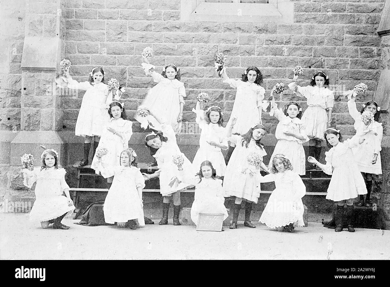 Negative - Fitzroy, Victoria, circa 1910, Girls performing a dance at ...