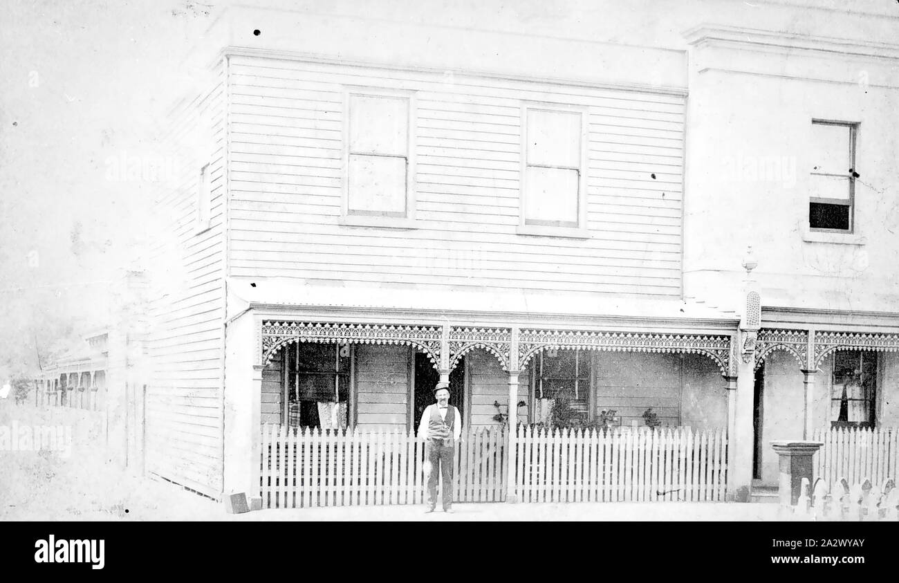 Negative - South Melbourne, Victoria, circa 1890, Thomas White outside ...