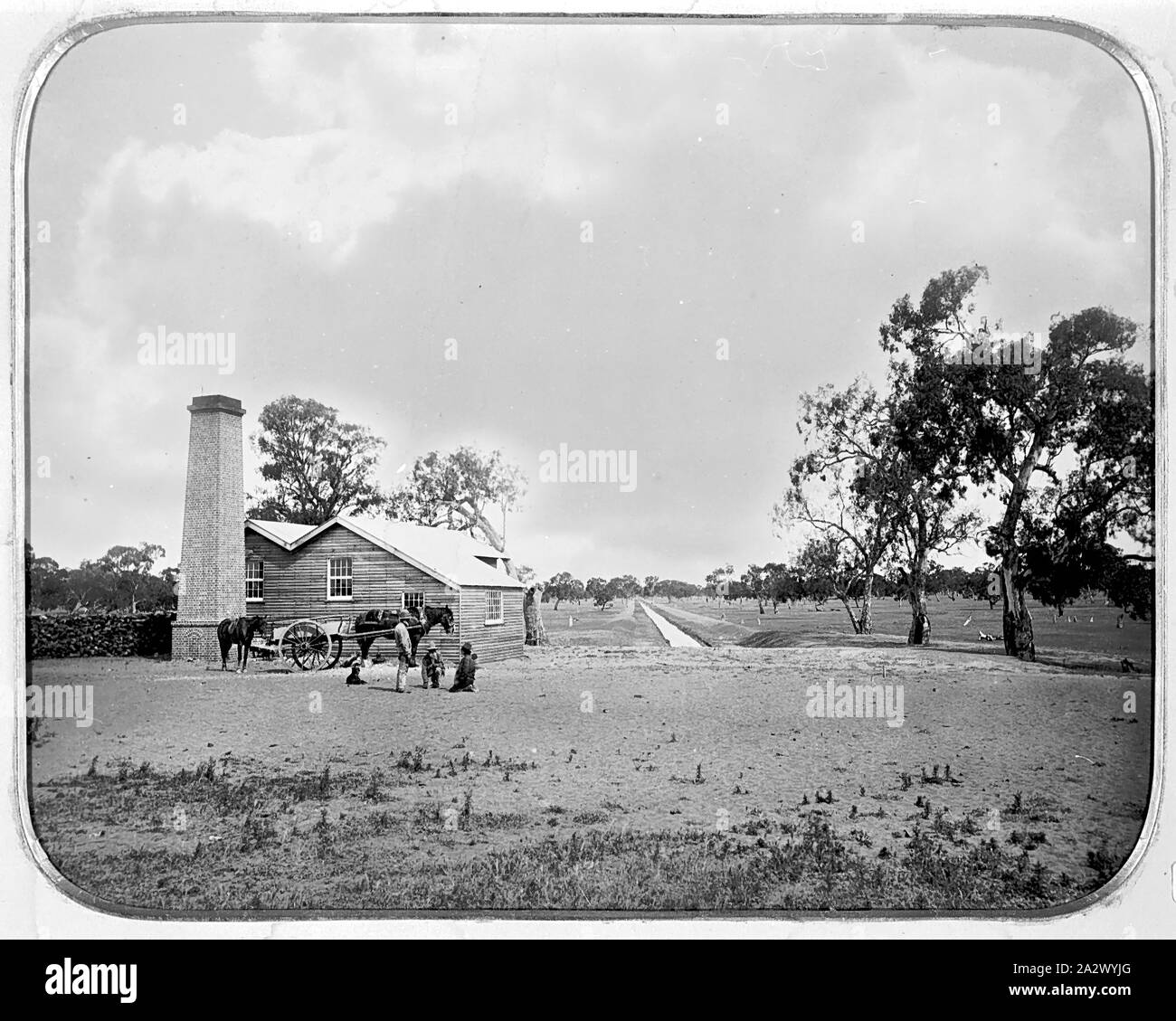 Negative - Wimmera, Victoria, 1885, A pumping station which drew water ...
