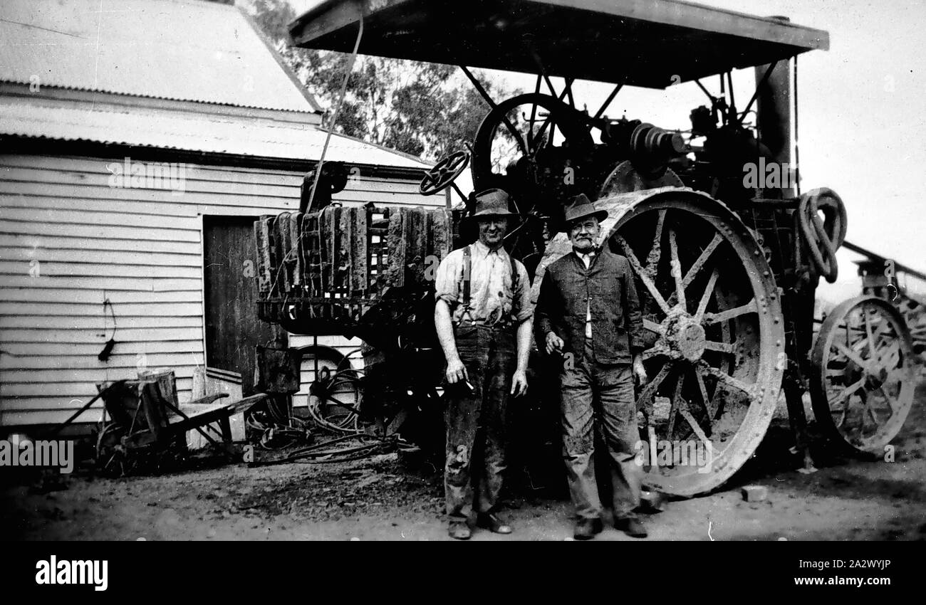 Negative - Bobinawarrah, Victoria, circa 1930, Two men standing in ...