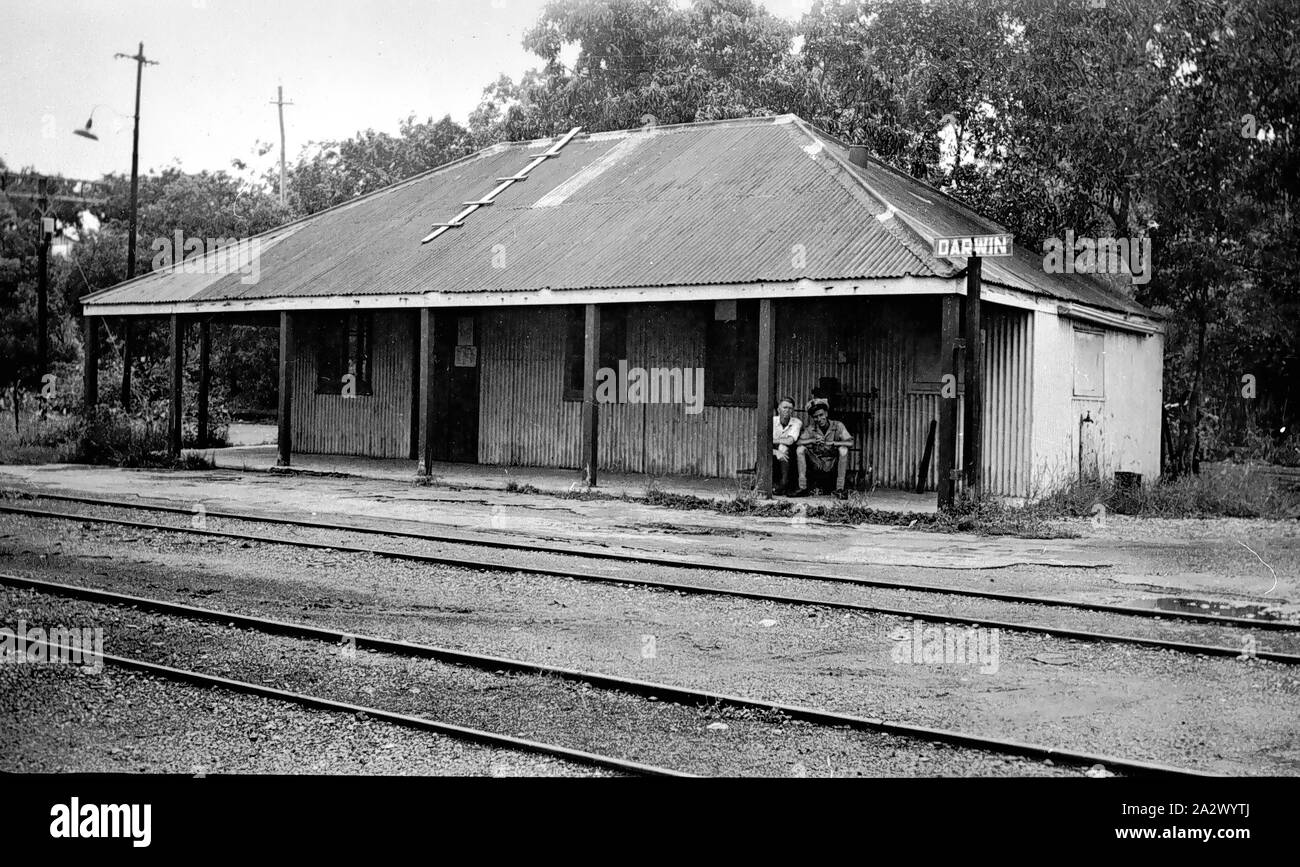 Negative - Darwin, Northern Territory, 1948, The Darwin Railway Station ...