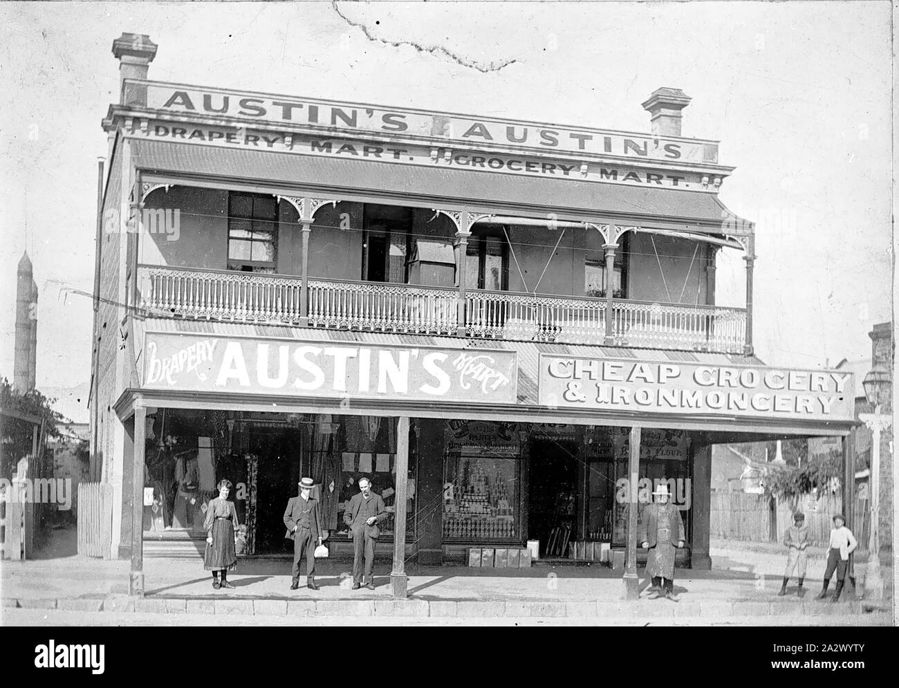 Negative - Adelaide, South Australia, circa 1895, A group of people in ...
