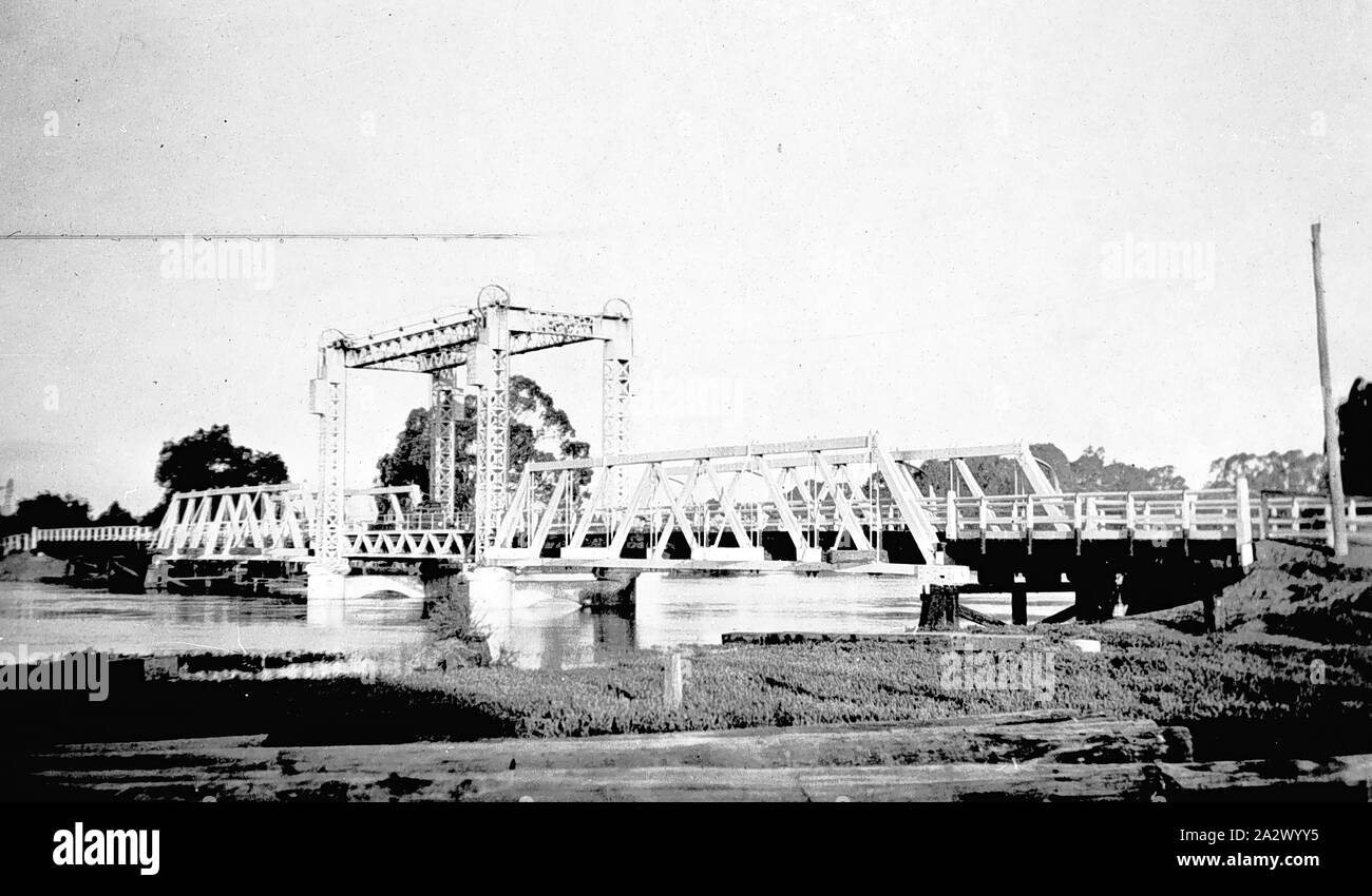 Negative - Australia, circa 1935, A lift truss bridge Stock Photo - Alamy