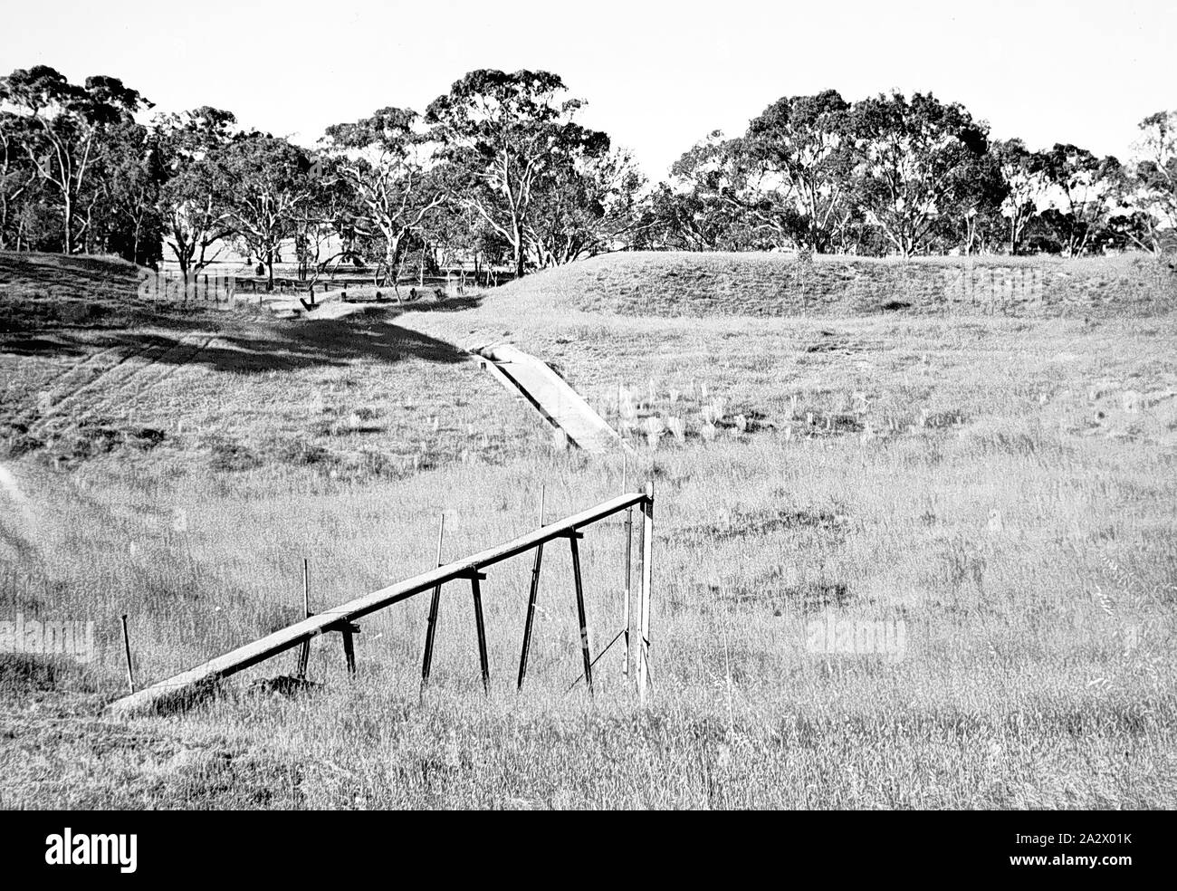 Negative - Bordertown, South Australia, circa 1935, A railway dam built ...