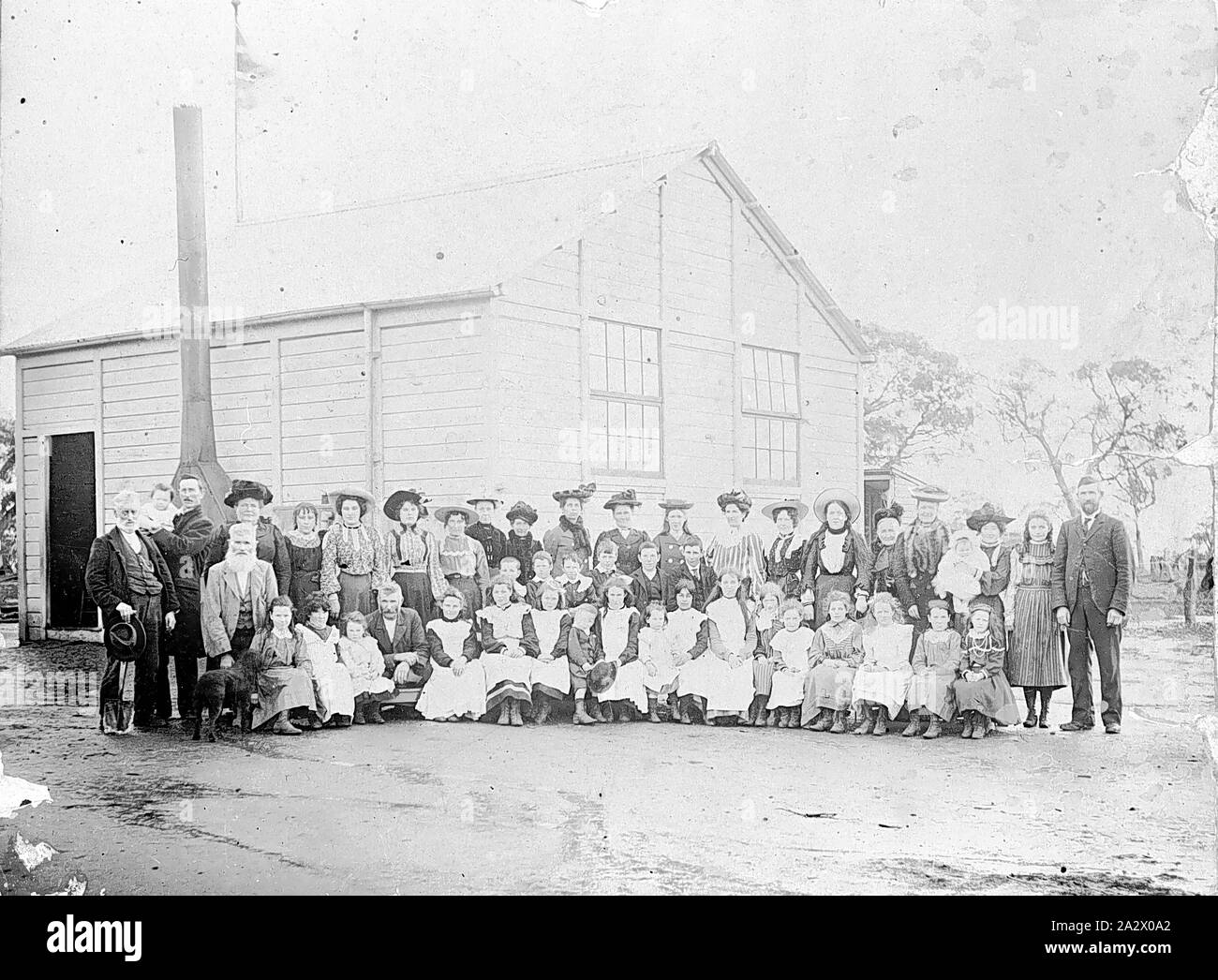 Negative - Nareen, Victoria, 1902, A formal photograph of teacher ...