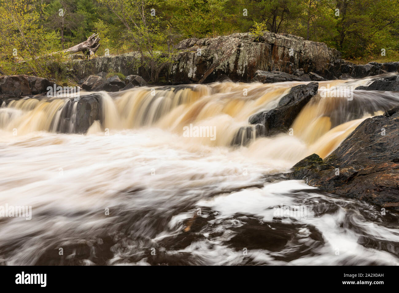 Eau Claire River Waterfall In Autumn Stock Photo - Alamy