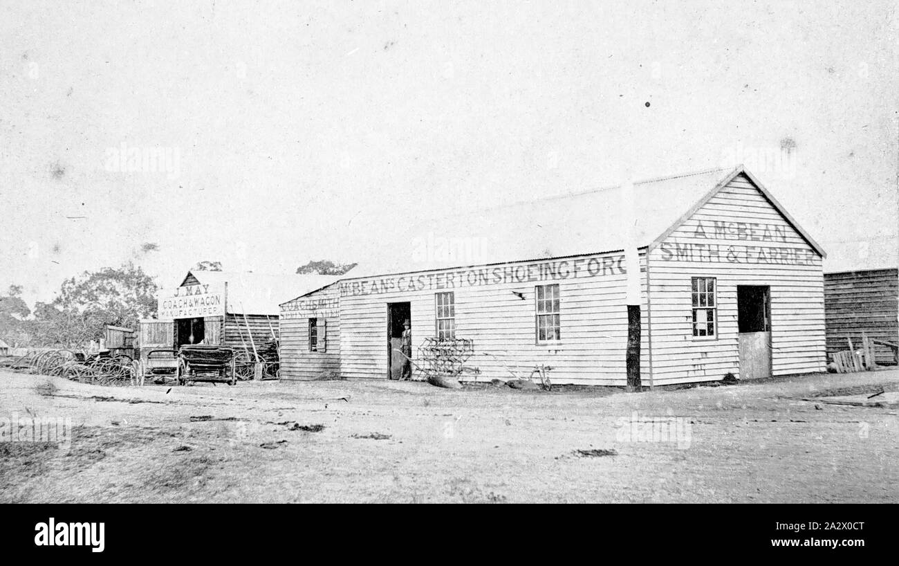 Negative - Casterton, Victoria, 1880, The forge of A. McBean, smith and ...