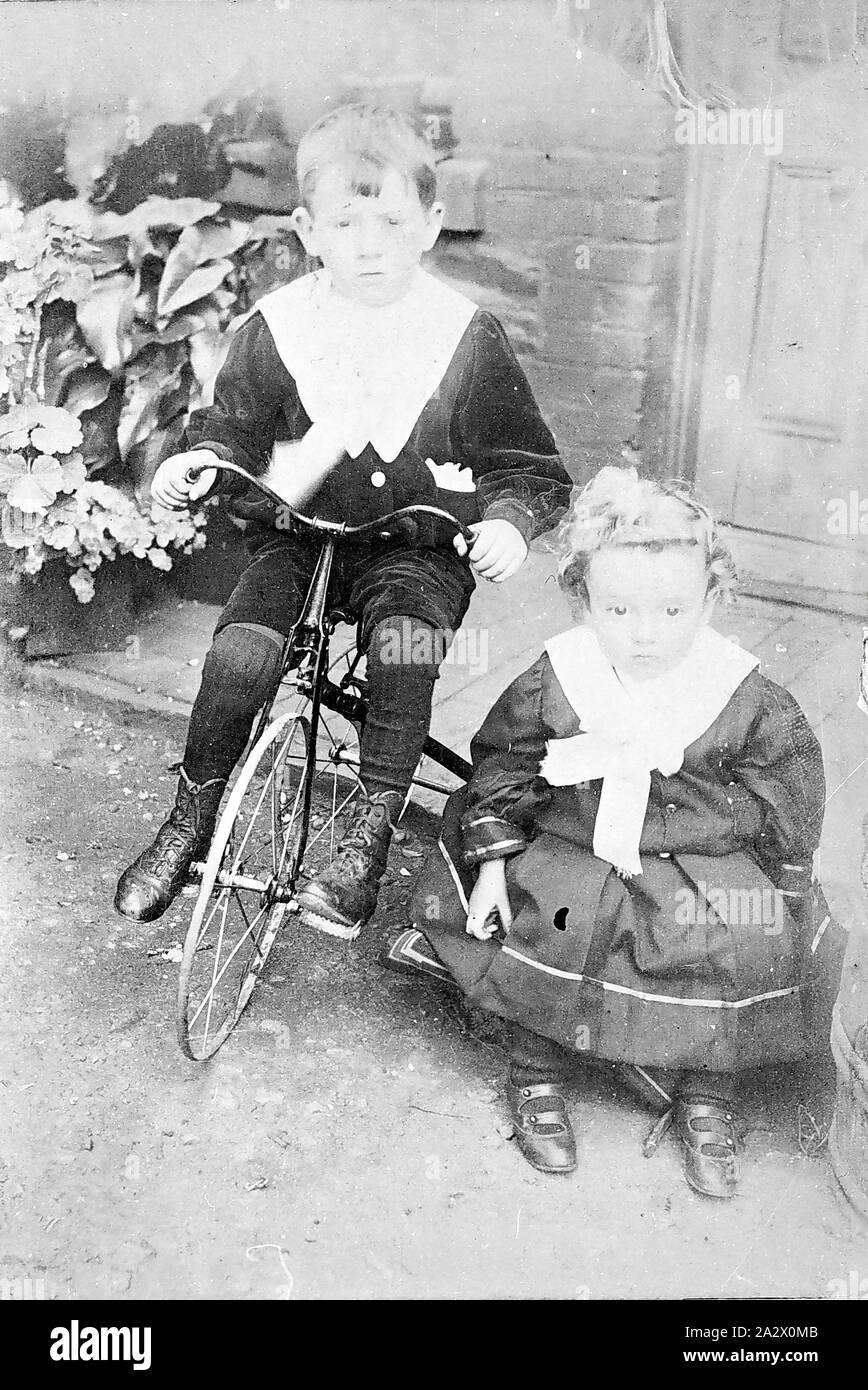 Negative - Kingower, Victoria, circa 1900, A studio portrait of two ...