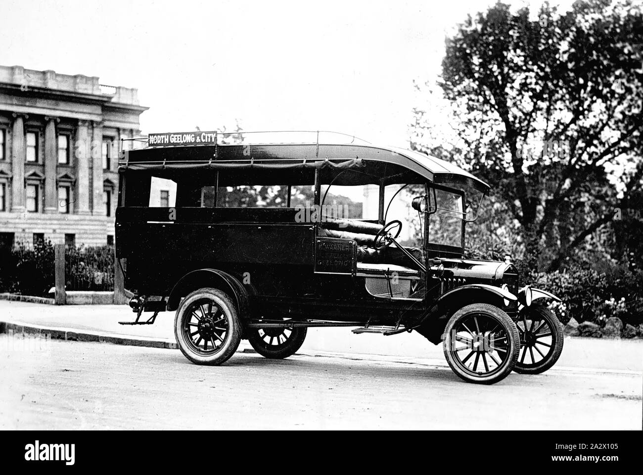 Negative - Geelong, Victoria, circa 1920, The North Geelong & City bus ...