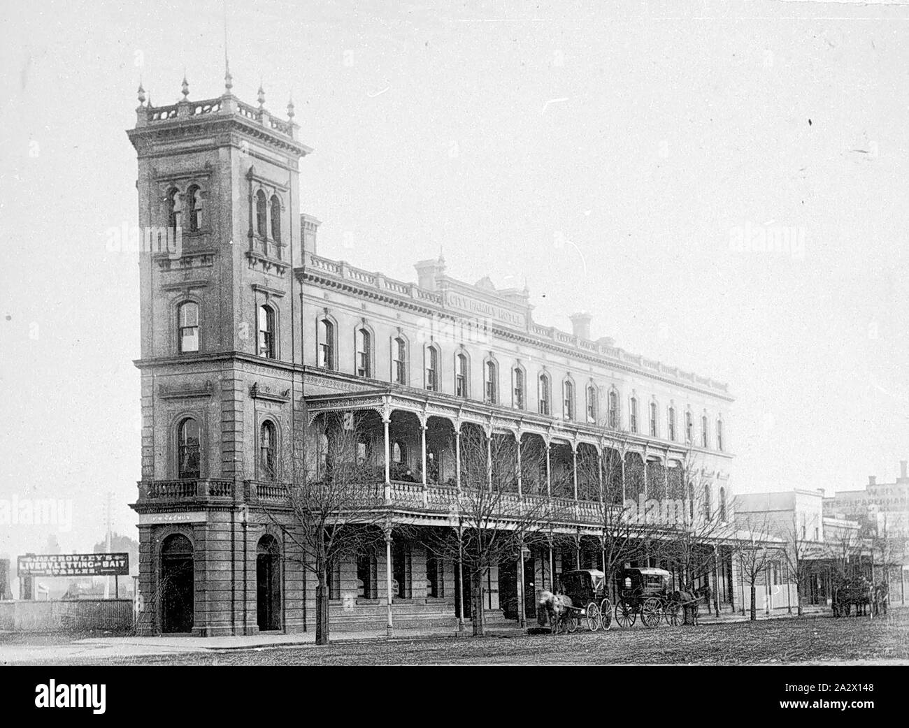 Negative - Bendigo, Victoria, 1890, The City Family Hotel. J. Crowley's ...