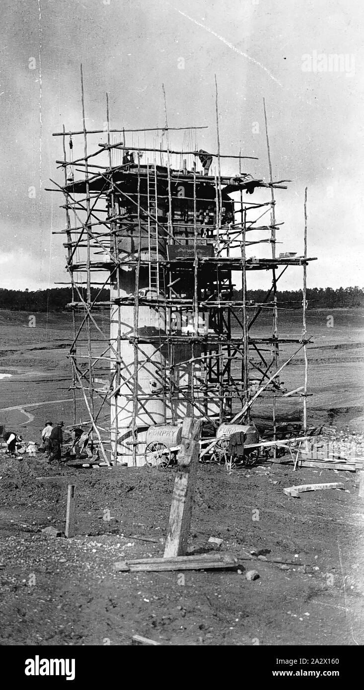 Negative - Spring Gully, Victoria, circa 1935, Constructing a water ...