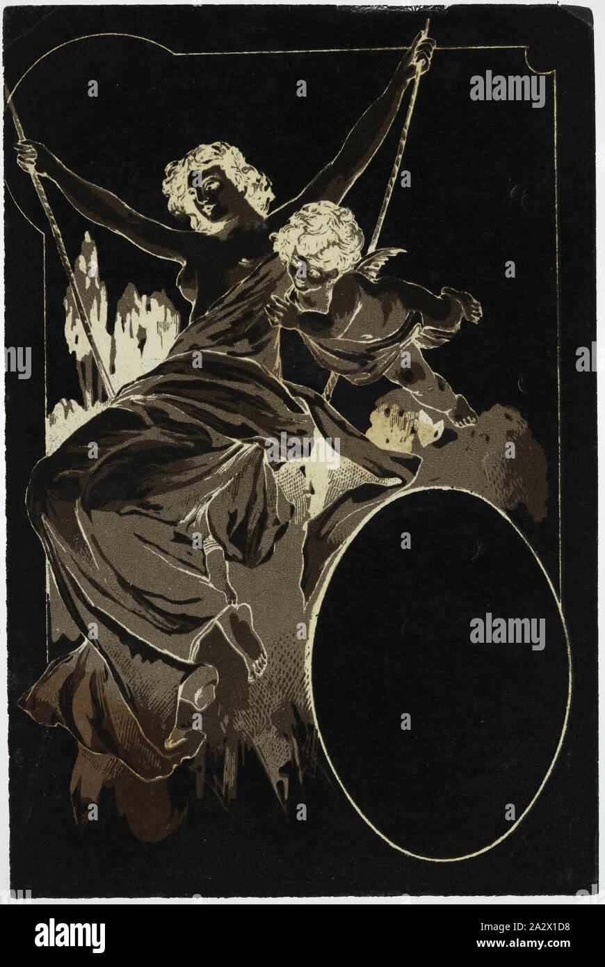 Negative vignette woman on swing hi-res stock photography and images ...