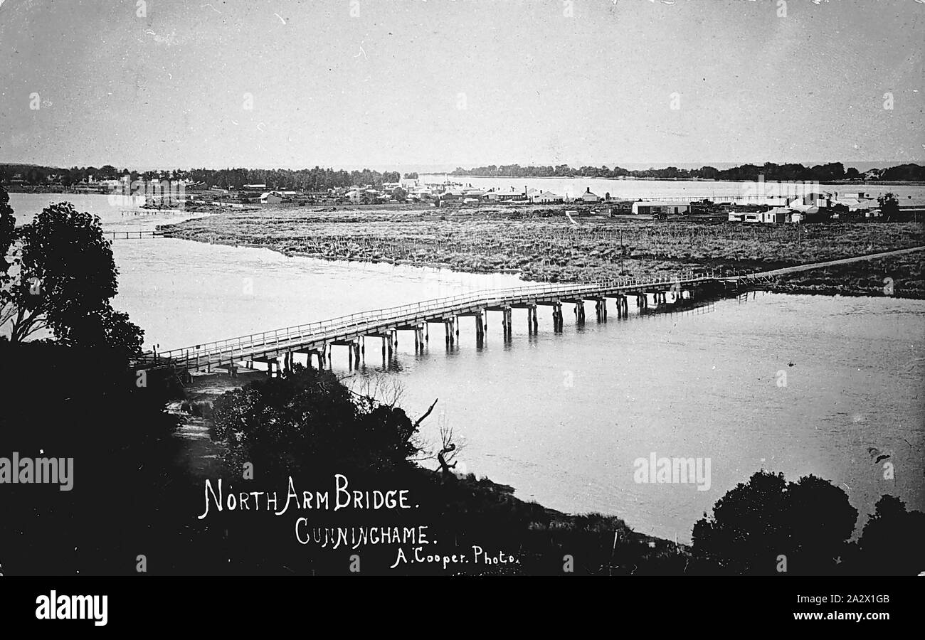 Negative - Cunninghame, Victoria, 1909, The North Arm bridge with the ...