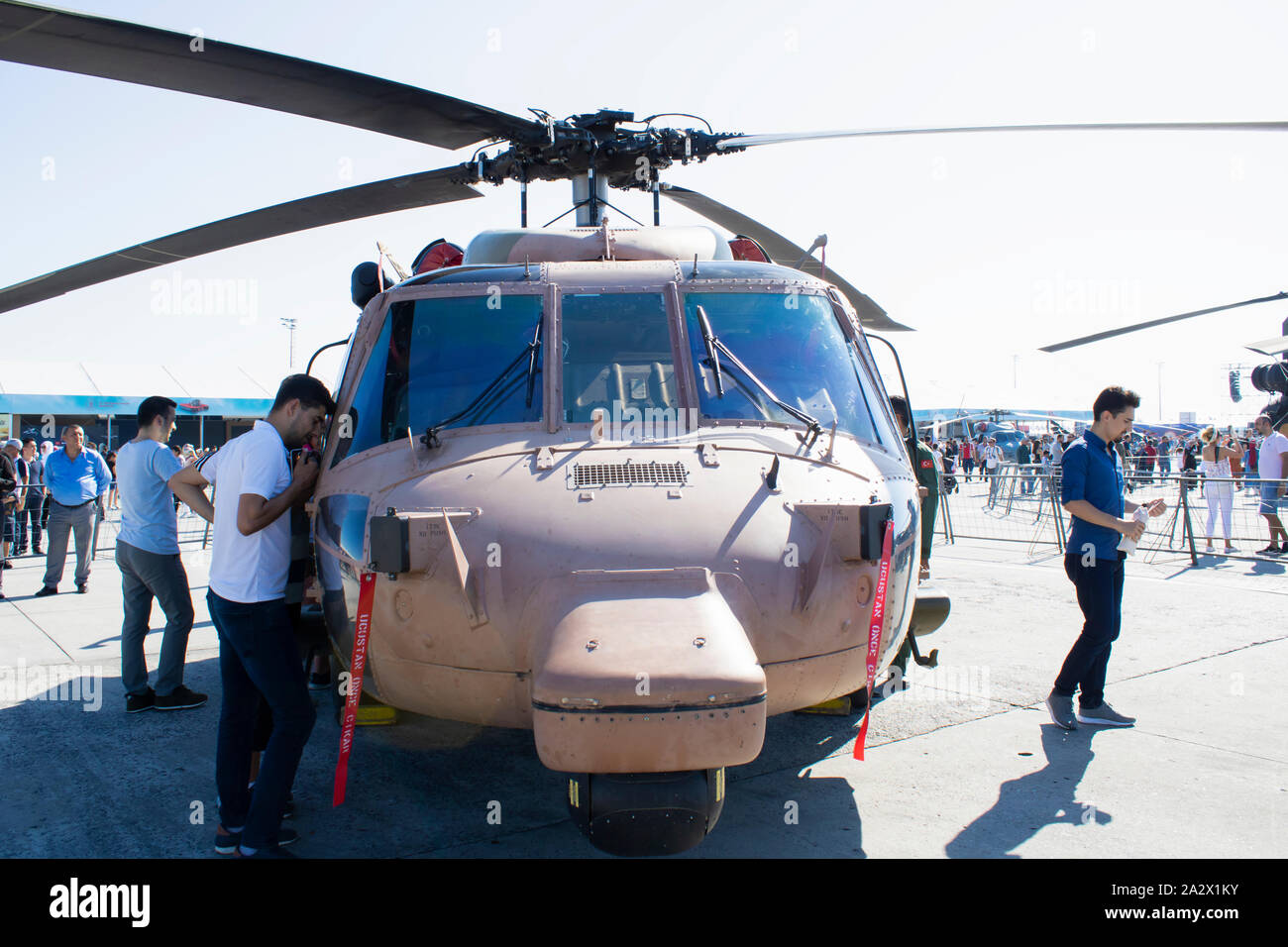 Istanbul, Turkey - September-22,2019: Sikorsky helicopter standing on ...