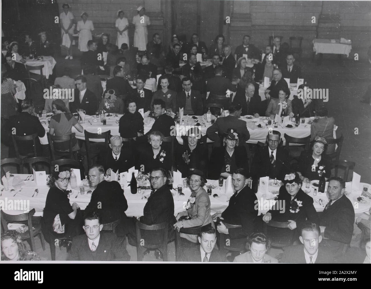 Photograph, Dinner for Returned World War II Personnel, Groups Seated ...
