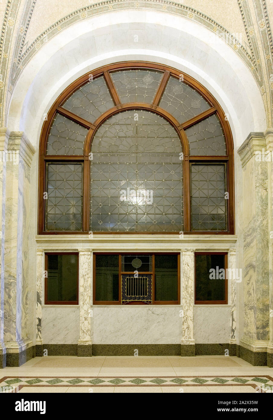 Restored postal window, Birch Bayh Federal Building, Indianapolis ...