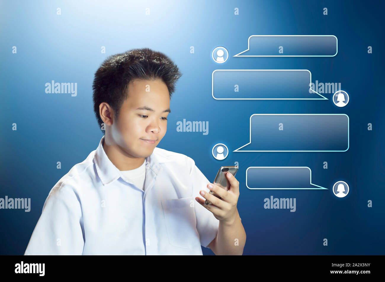 Teenager chat boy hi-res stock photography and images - Alamy