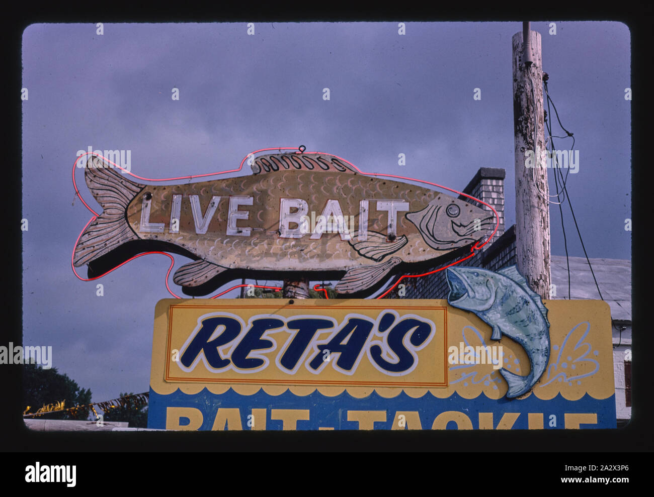Reta's Live Bait sign, Route 13, Linwood, Michigan Stock Photo - Alamy