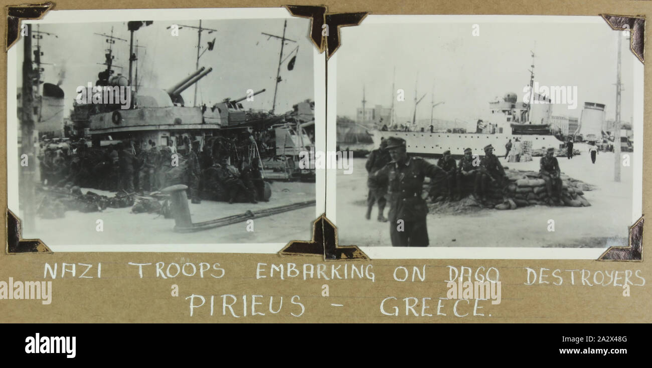 Photograph - 'Nazi Troops Embarking on Dago Destroyers', Piraeus ...
