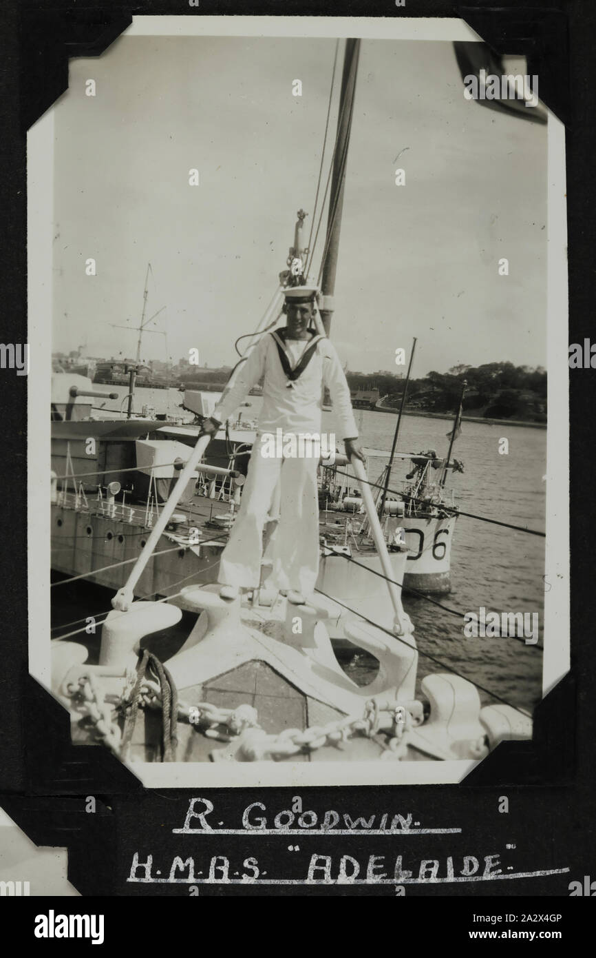 Photograph - 'R. Goodwin on board HMAS Adelaide', 1937-1939, Black and ...