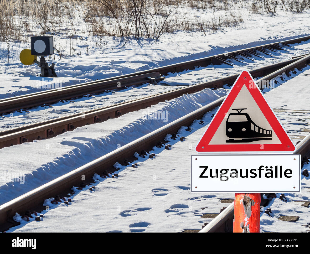Train cancellations onset of winter Stock Photo - Alamy