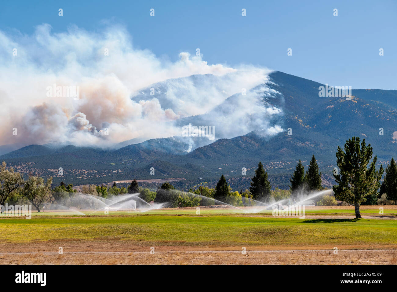 Decker forest fire on Methodist Mountain; Arkansas River Valley; Salida ...