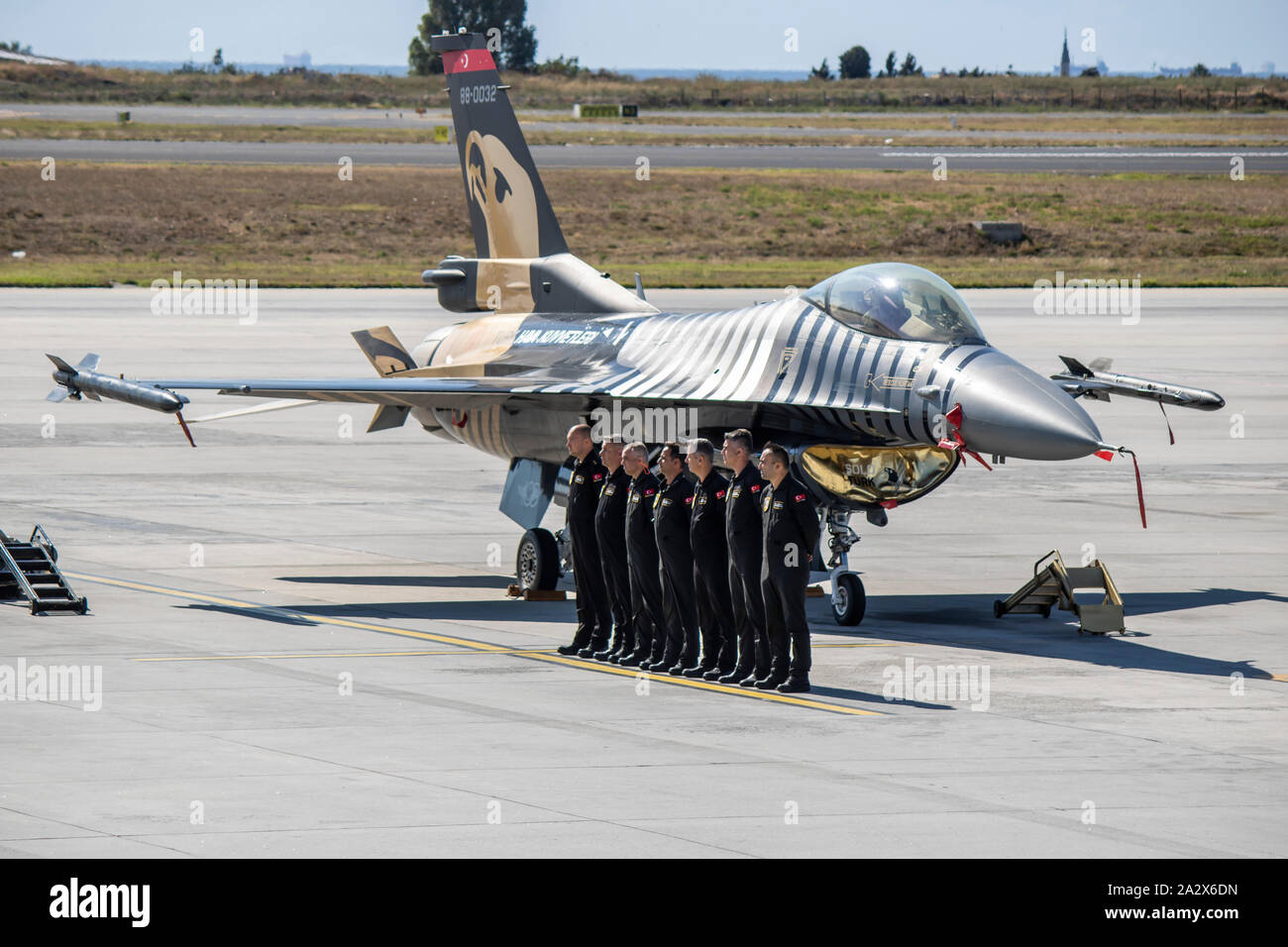 Istanbul, Turkey - September-18,2019: Soloturk aerobatic team planes on ...