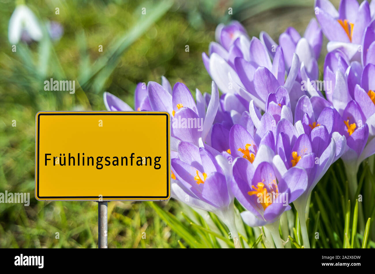 Spring beginning sign Stock Photo - Alamy