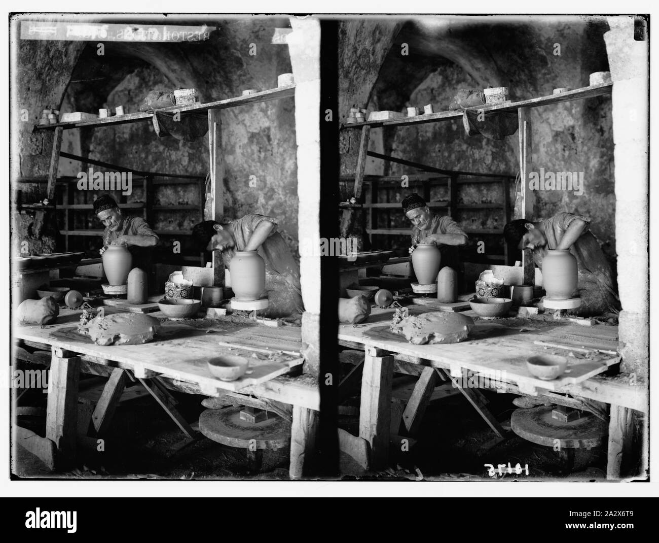 Revival of the famous faience work in Jerusalem. Shaping earthenware ...