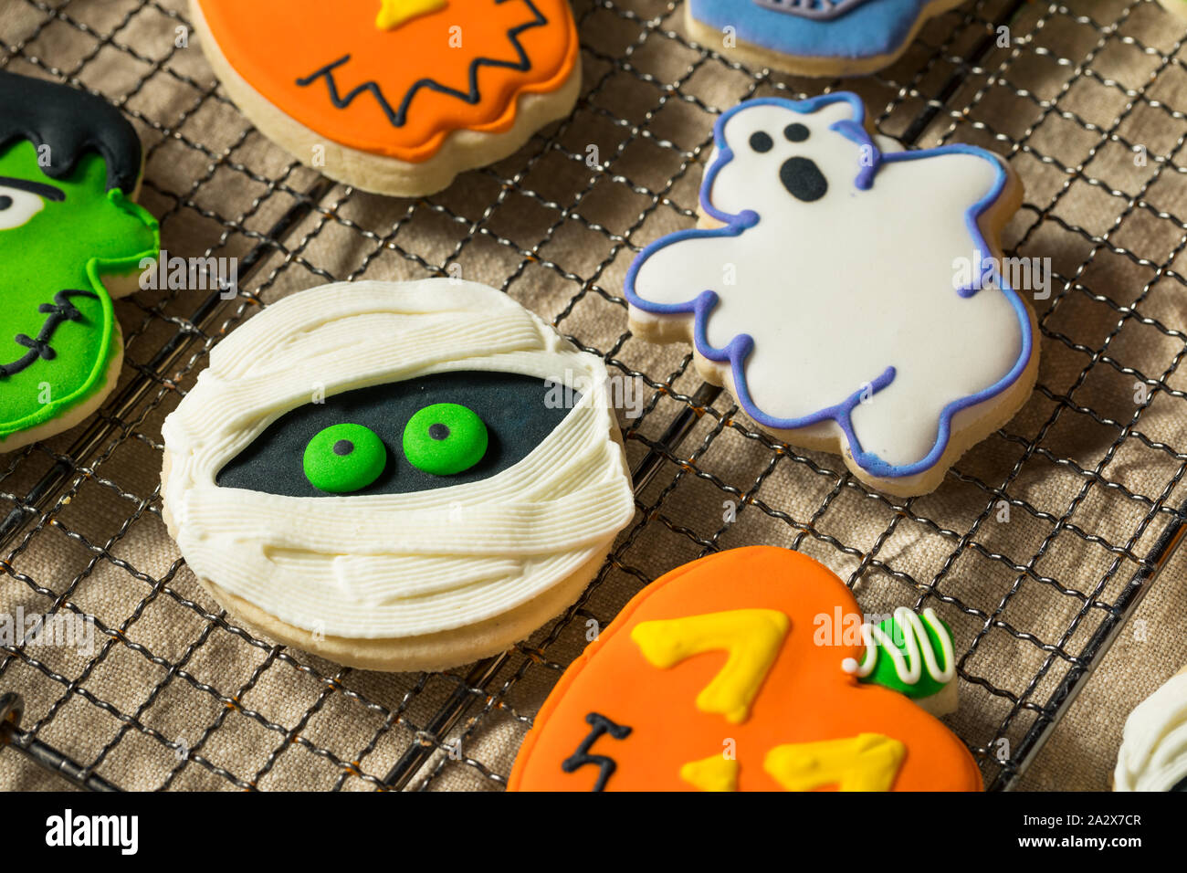 Scary Homemade Halloween Cookies Ready to Eat Stock Photo - Alamy
