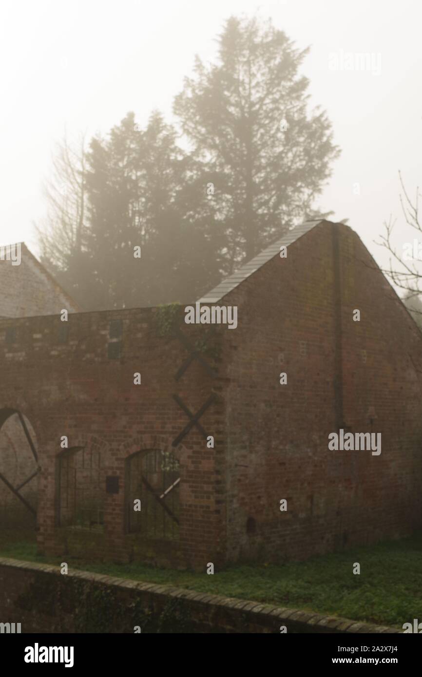 Countess Wear Paper Mills, Ruined Victorian Mill, on a Gloomy Winters ...