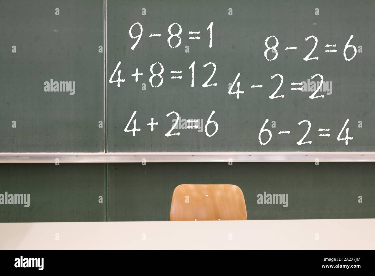 Mathematics elementary school blackboard Stock Photo - Alamy