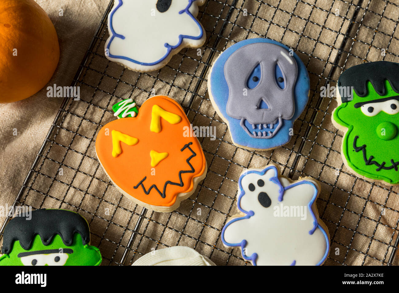 Scary Homemade Halloween Cookies Ready to Eat Stock Photo - Alamy