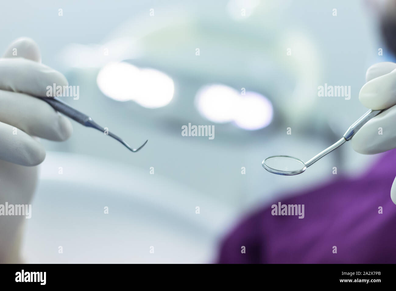 dental tools equipment mirror model stomatology medicine Stock Photo ...