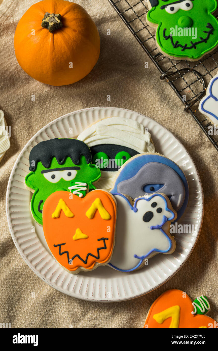 scary Homemade Halloween Cookies Ready to Eat Stock Photo - Alamy