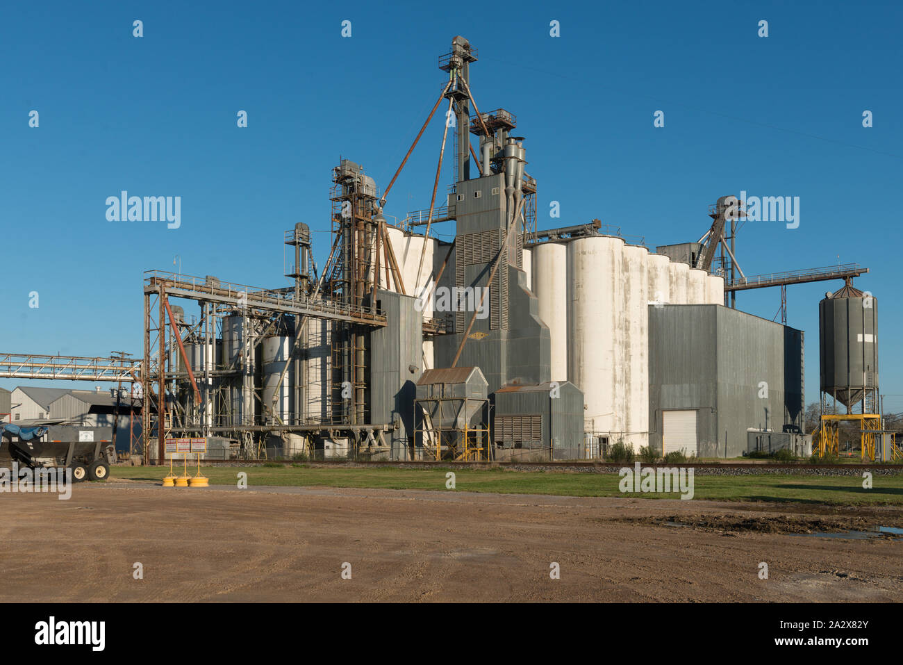 Rice-processing plant and storage facility in El Campo, a town in ...